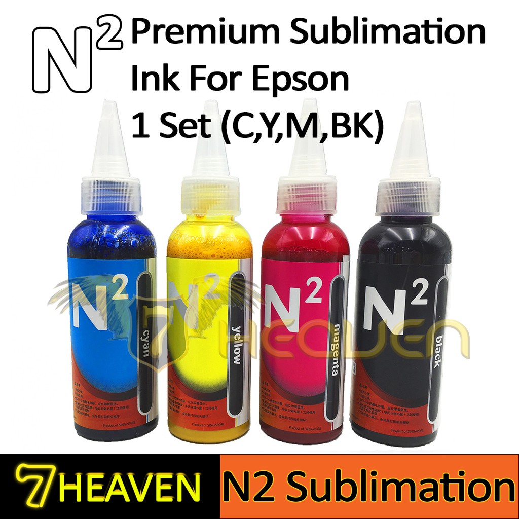 N2 Premium Sublimation Refill Ink 100ml For Epson Printer 4C set (C,Y,M ...