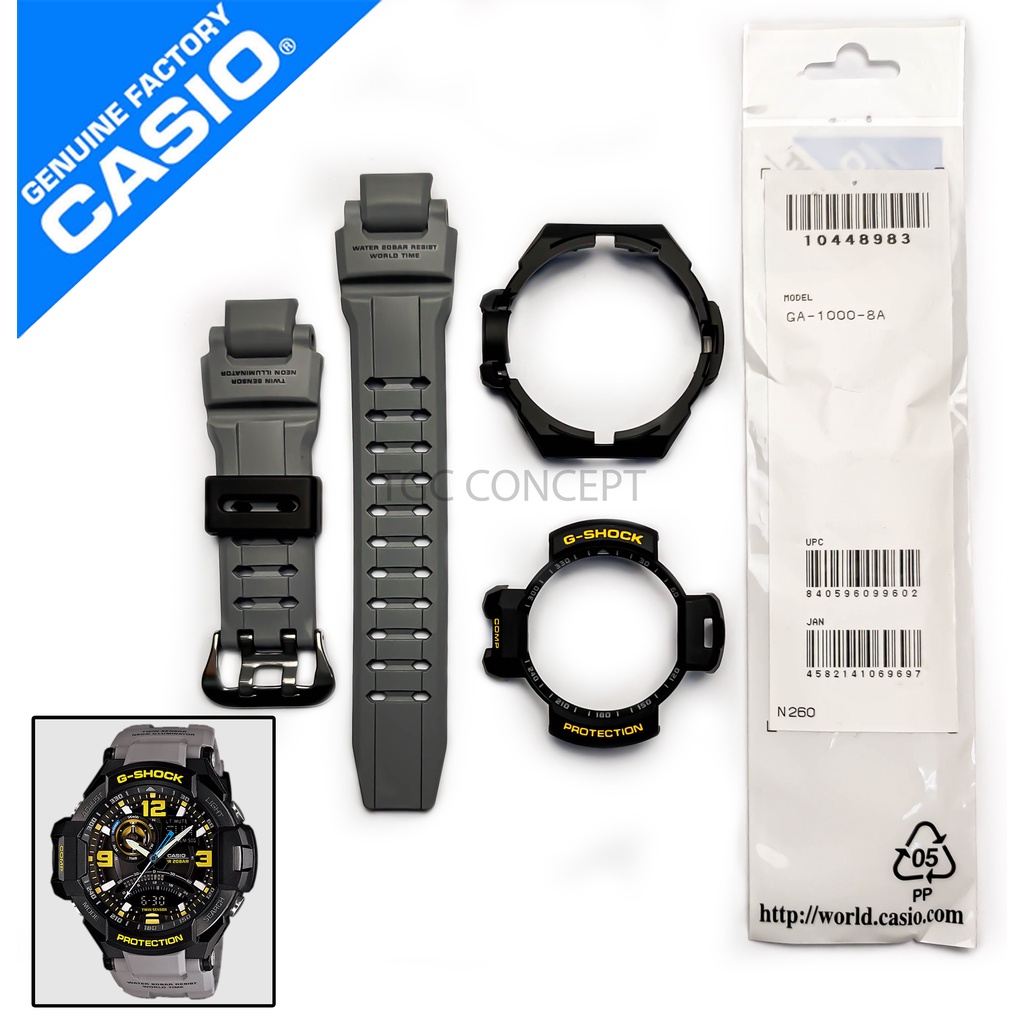 ORIGINAL BAND & BEZEL REPLACEMENT PARTS FOR G-SHOCK WATCH GA-1000-8A GA ...