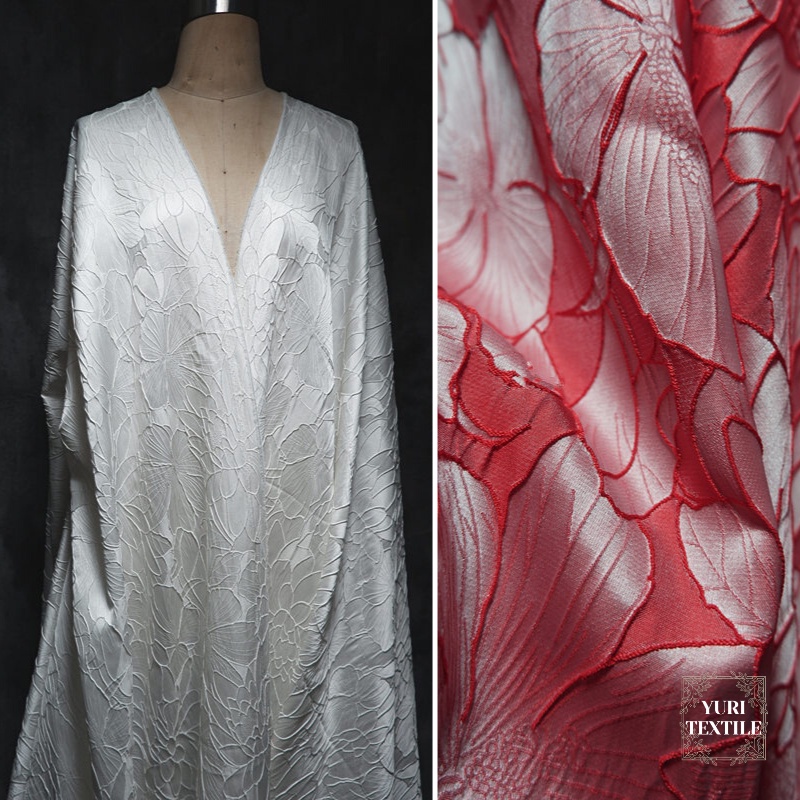 Premium Textured Jacquard Brocade Fabric (3 Colours) / Kain Brokad ...
