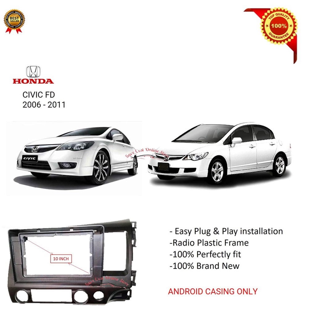HONDA CIVIC FD 2006 - 2011 10 INCH ANDROID PLAYER CASING | Shopee Malaysia