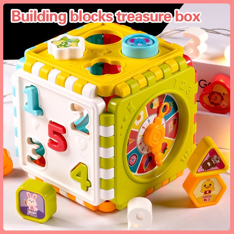 Six-sided House Building Blocks Toys Early Educational Number Shape ...