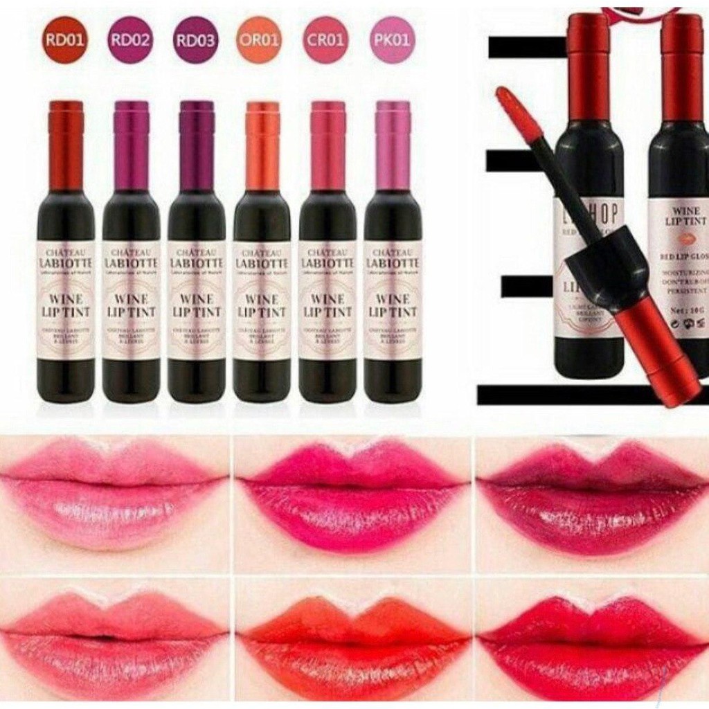 [ROMANTIC BEAR] LONG LASTING WINE LIP TINT WATERPROOF 24H LONG WEAR LONG LASTING WINE LIP TINT ...