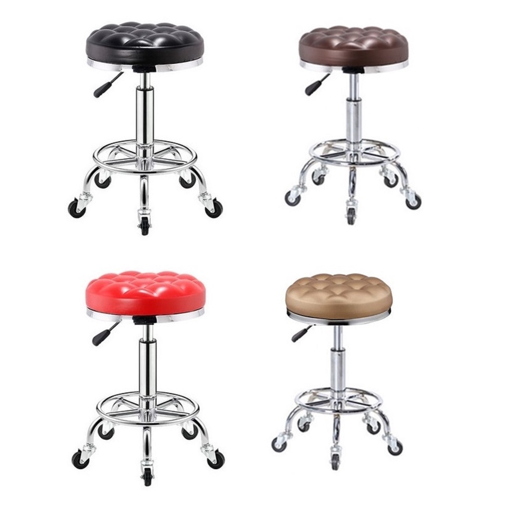 Colorful Round Stool With Iron Wheel/Soft Cushion Round Stool/Bar Chair ...