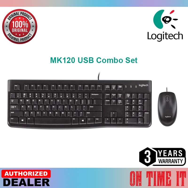Logitech Mk120 Desktop Usb Wired Combo Keyboard Mouse Black 920 002586 Shopee Malaysia