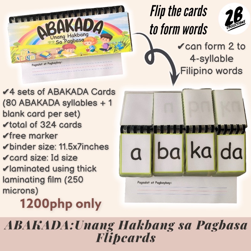 ABAKADA Flip Cards-4 Sets of Abakada syllables -LAMINATED | Shopee Malaysia