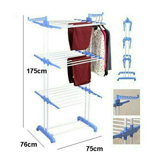 3 - Tier Fordable Korean Hanging Drying Rack | Shopee Malaysia