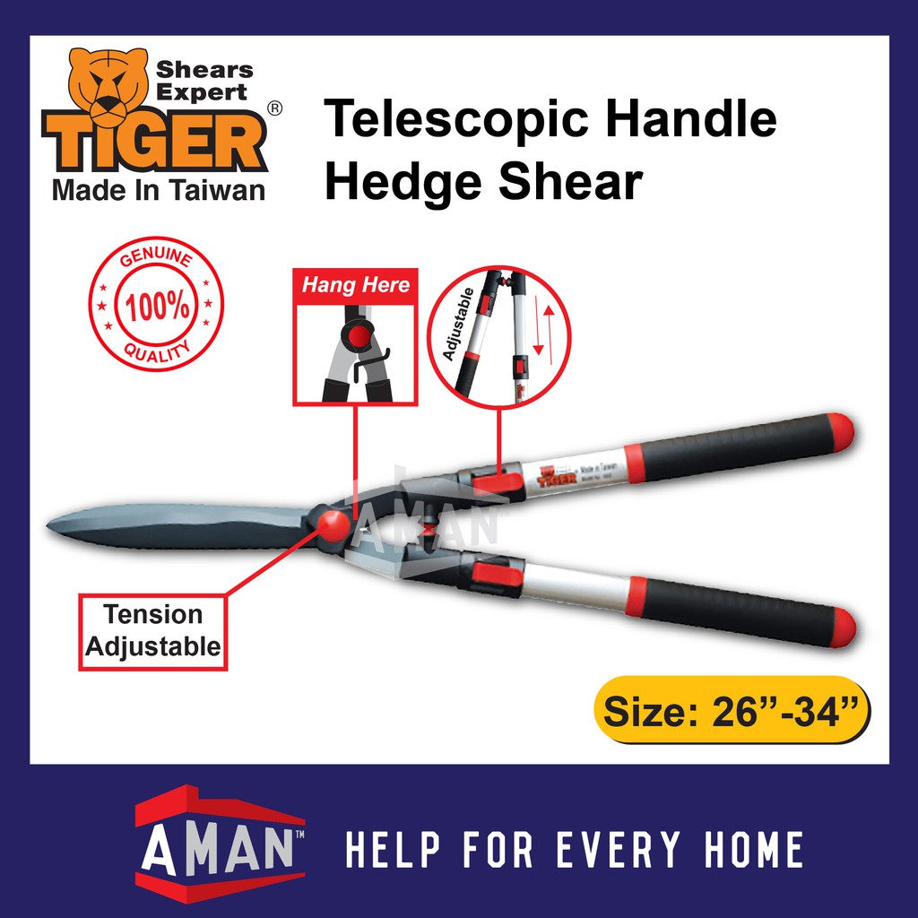 Tiger Aluminium Handle Hedge Shear / Telescopic Handle Hedge Shear ...