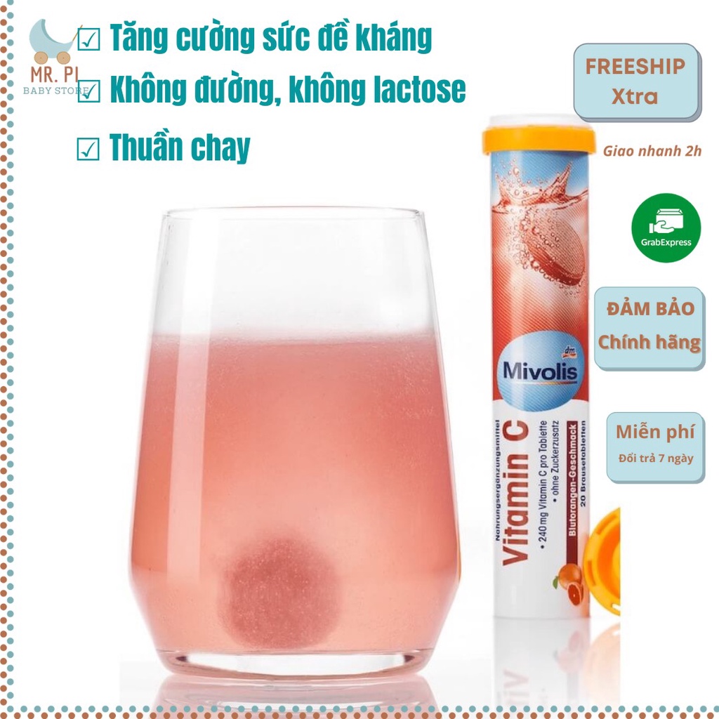 [Domestic Germany with Bil] Mivolis Vitamin C Effervescent Enhances Resistance, Supports ...