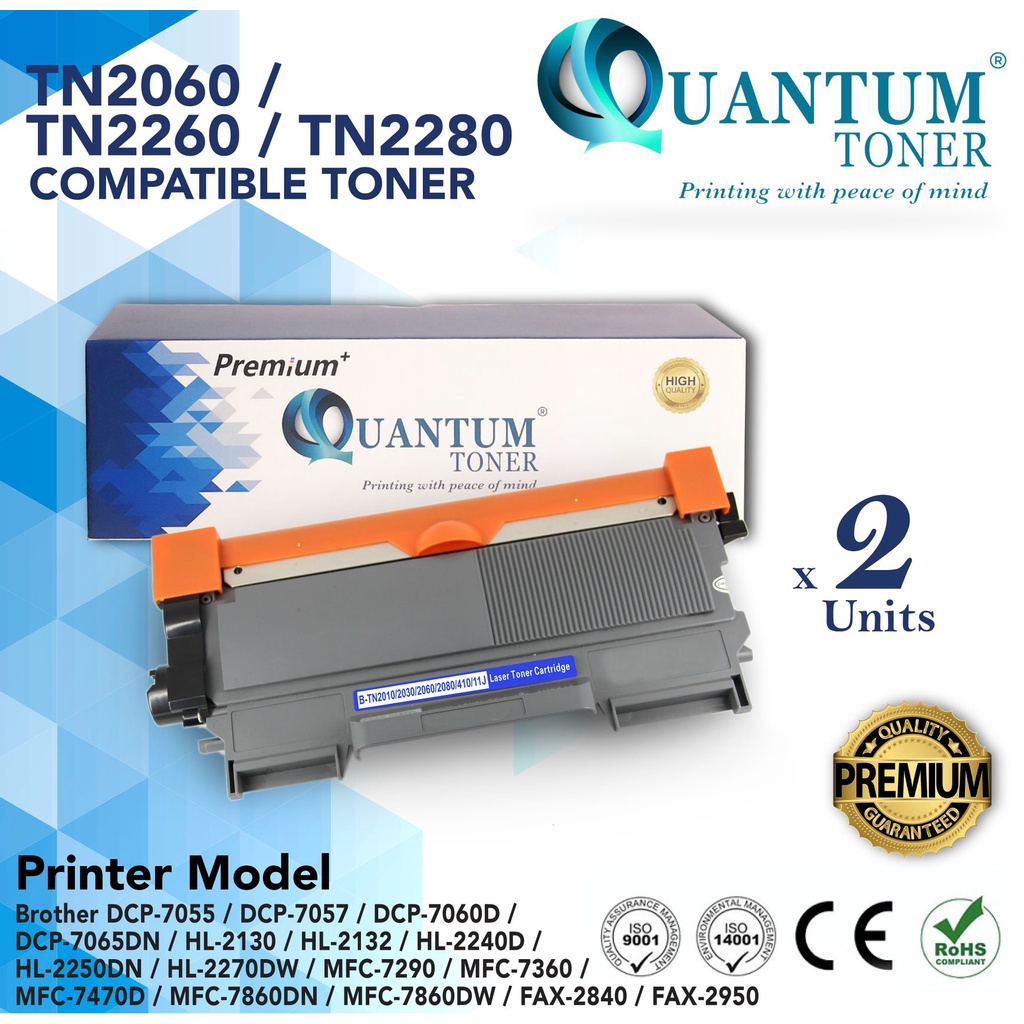 2x Compatible Toner TN-2060 TN2260 TN-2280 TN2280 Brother DCP 7055 ...