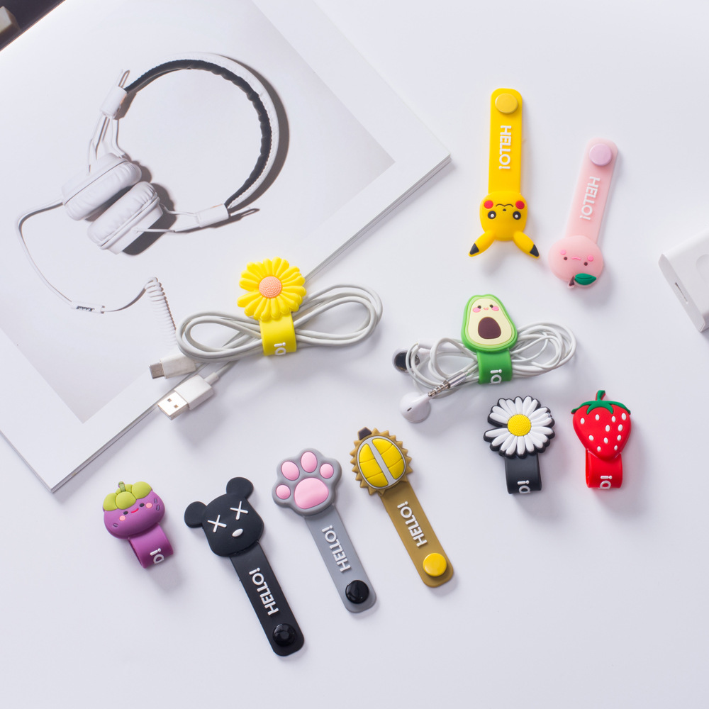 Headphone Wire Rack Charging Cable Cute Cartoon Fruit Shape | Shopee ...