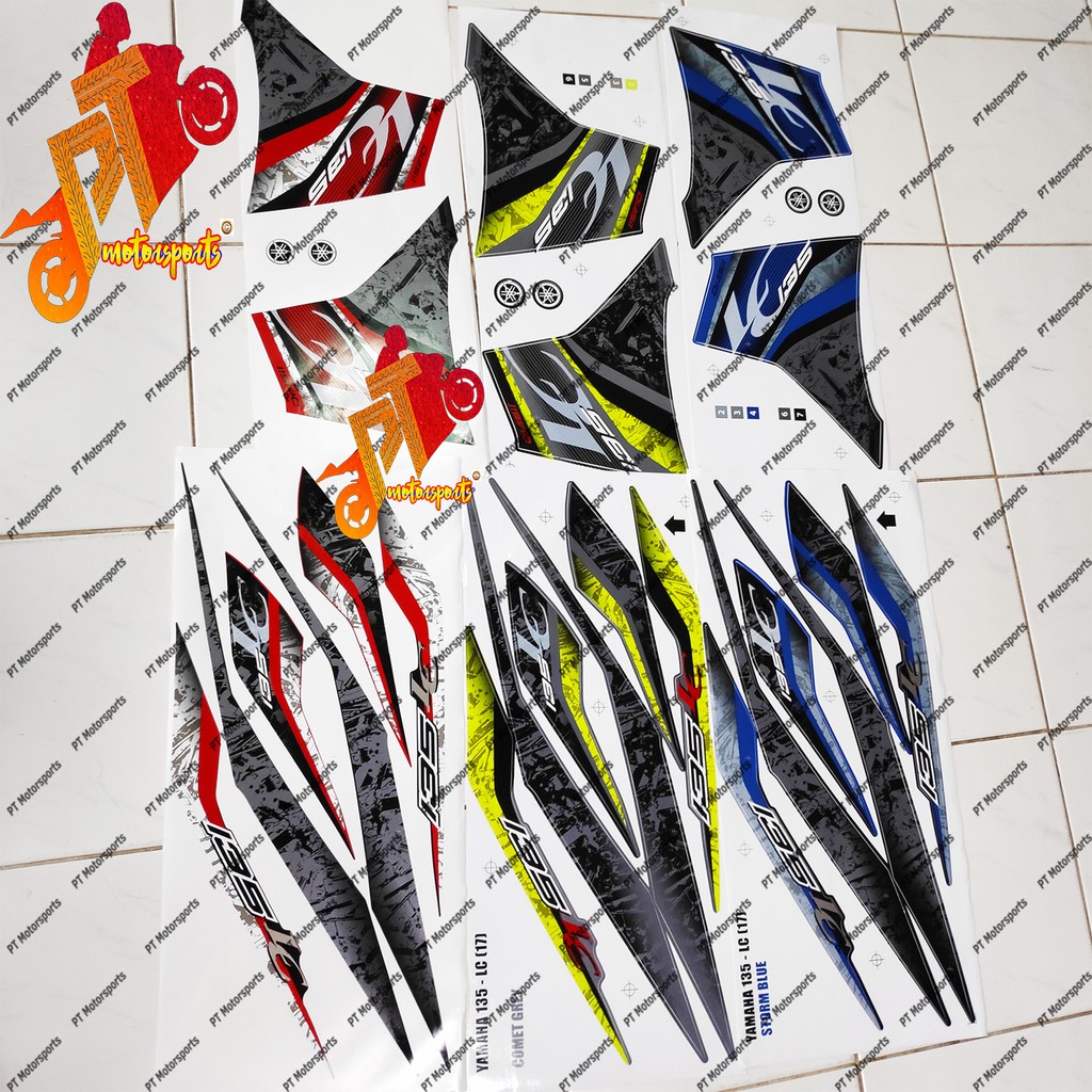 Yamaha Lc 135 V2 V3 V4 V5 V6 V7 Sticker 17 Body Stripe Lc135 Black Red ...