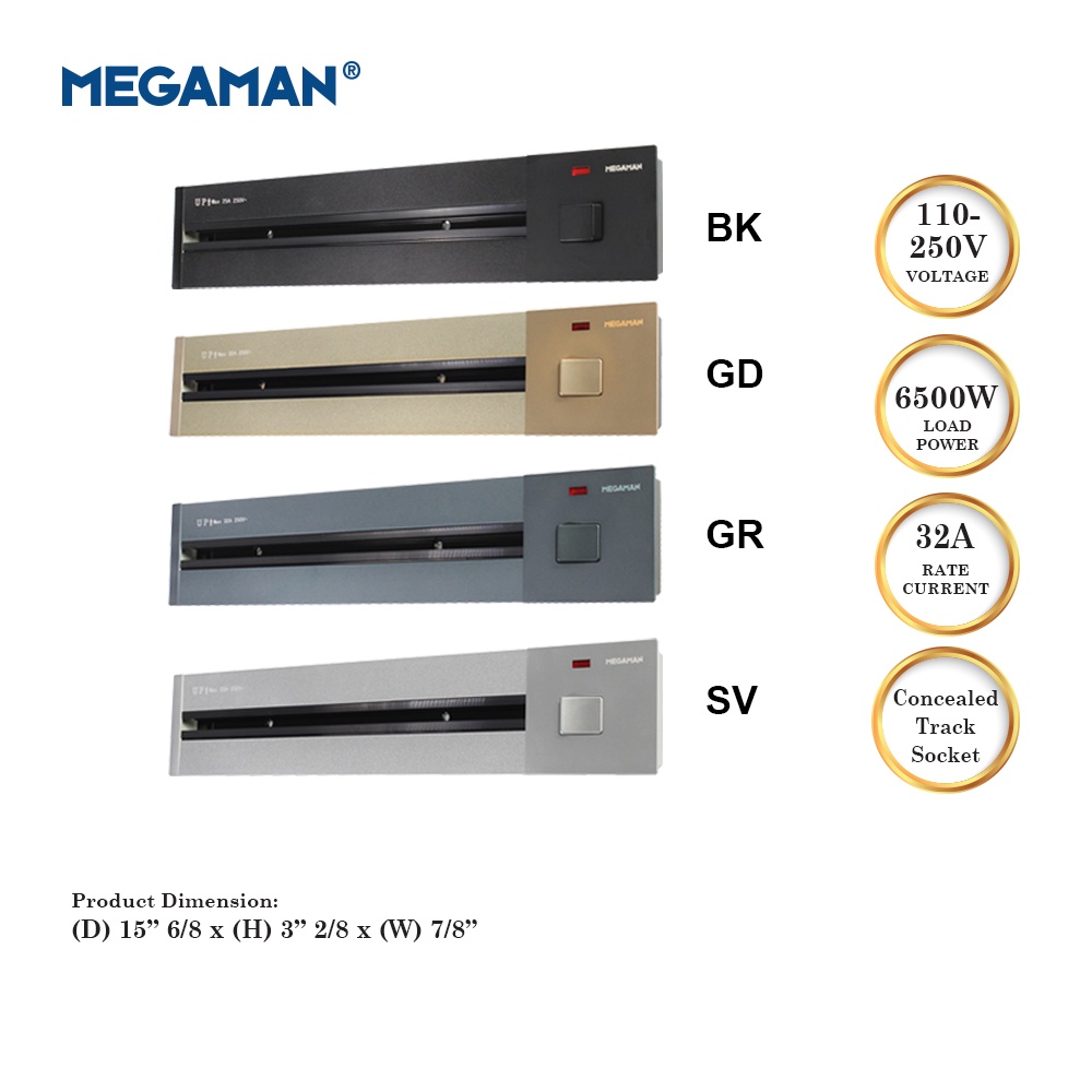 [sirim] [concealed Installation]megaman Power Track Socket 40cm 60cm 80cm 100cm Concealed