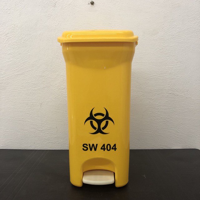 Clinical Waste Bin With Step Pedal / Yellow Dustbin / Tong Sampah Klinik /Anti-Microbial Waste ...
