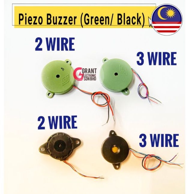 Piezoelectric piezo sensor sounder ceramic copper 2wire 3wire with ...