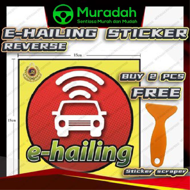[READYSTOCK]E Hailing Sticker or EHAILING STICKER pelekat cermin ...