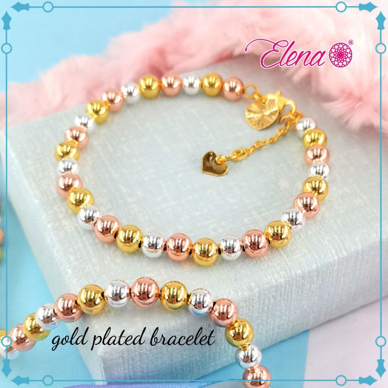 Elena Emas Korea Emas Sadur Gelang Tangan Dewasa Gelang Boba Color ...