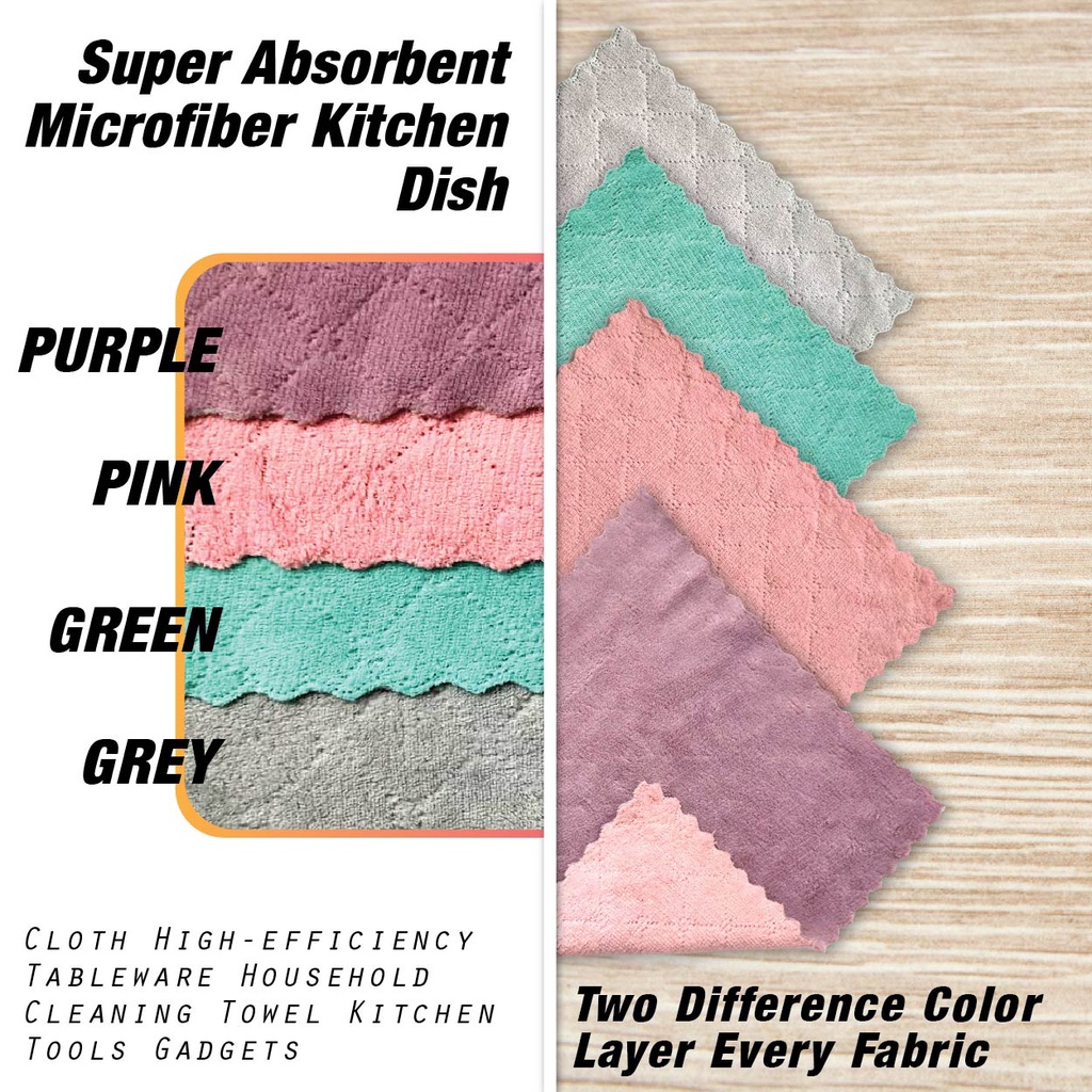 Super Absorbent Microfiber Kitchen Dish Cloth / Kitchen Dish Cloth ...