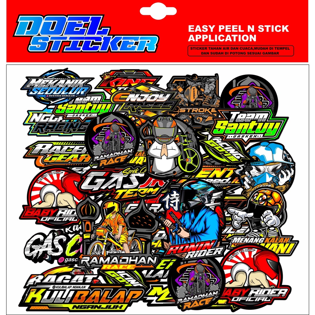 Sticker - Sticker Pack 1 Set Contains Many Stickers Rider One Street ...