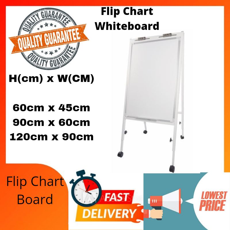 Mudah Padam Papan Putih Carta Selak/Easy Clean Flip Chart Whiteboard ...
