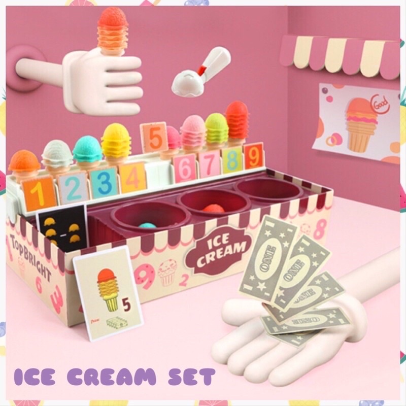 🌟READY STOCK🌟 Ice Cream Box Math & Logic Counting Top Kids Pretend Play ...