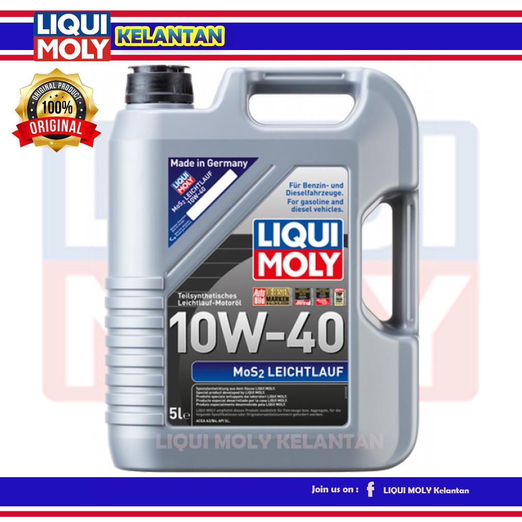LIQUI MOLY MOS2 Leichtlauf 10W40 Semi Synthetic Engine Oil (5L) | Shopee Malaysia