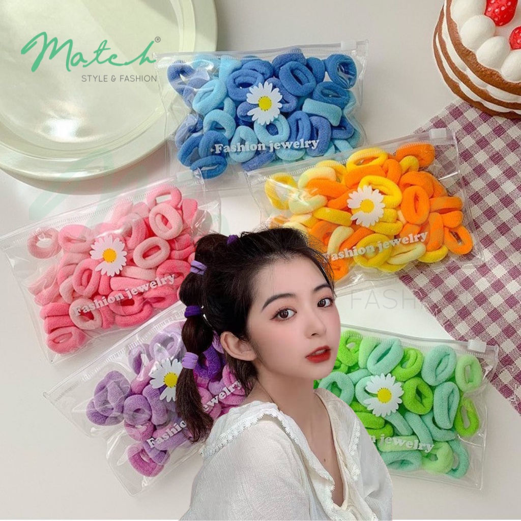 Kids Hair Accessories Hair Tie 50pcs Rubberbands Hair Rope Cute Plastic ...