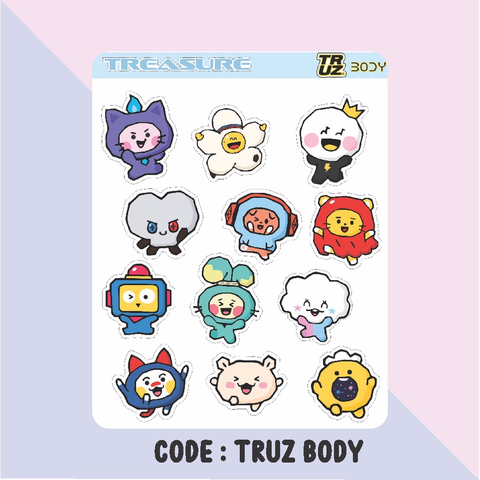 Sticker TREASURE TRUZ CHILLY ROMY YOCHI MATETSU BONBON HIKUN LAWOO YEDEE SOM RURU WOOPY POPONG ...