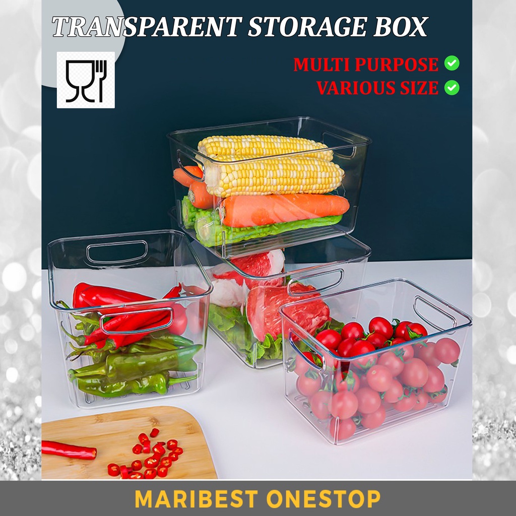 TRANSPARENT STORAGE BOX REFRIGERATOR STORAGE BOX Organizer Muji Style ...