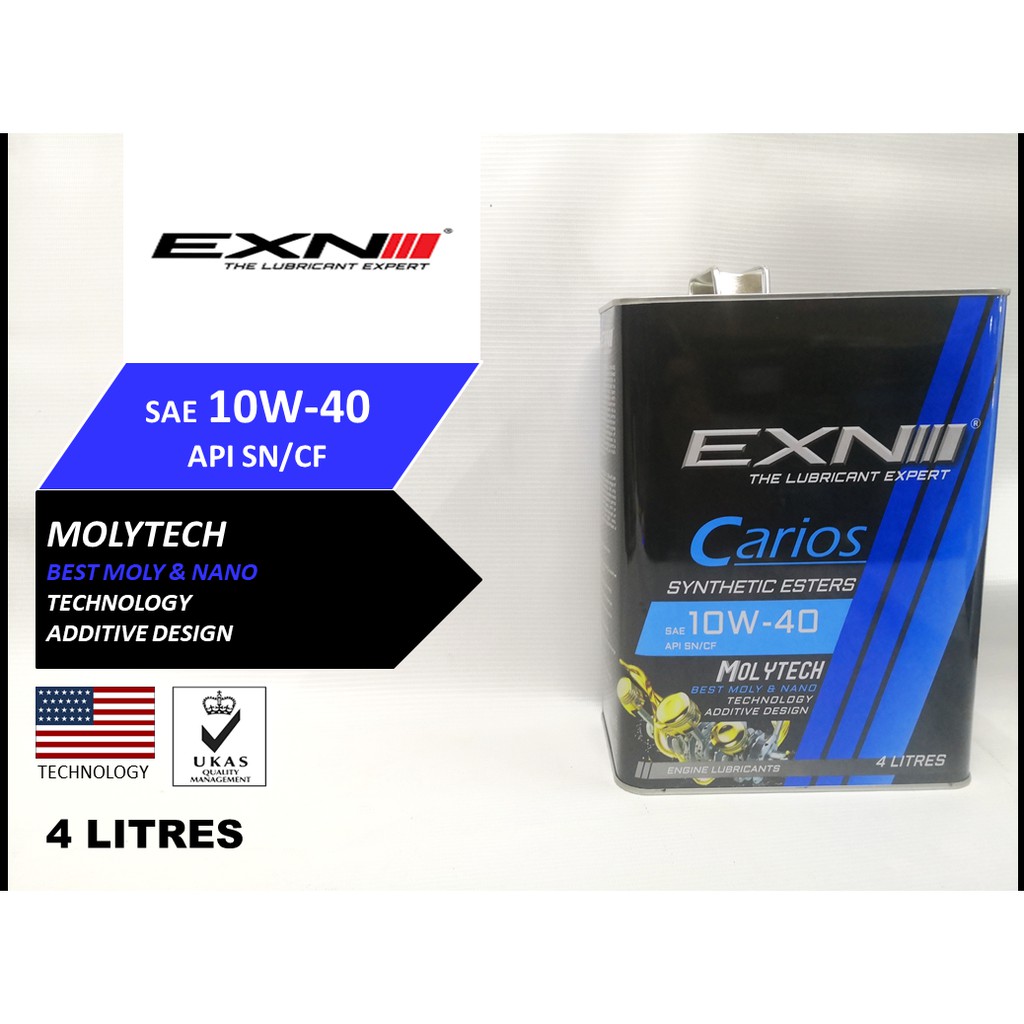EXN SYNTHETIC ESTERS 10W-40 4 LITRES MOLYTECH BEST MOLY & NANO ...