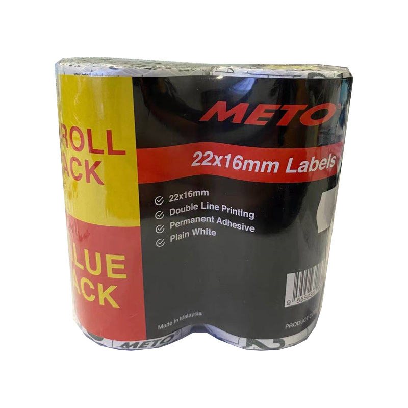 Meto label roll plain white 22x16mm (10 Roll/Pack) | Shopee Malaysia