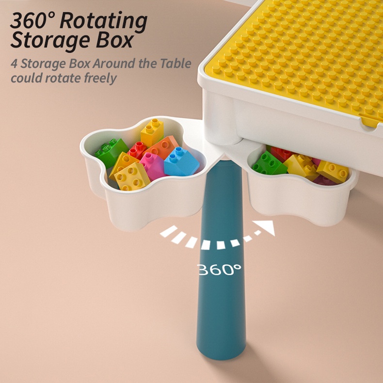 [Little B House] Large Kids Multi-Function Table Building Blocks ...