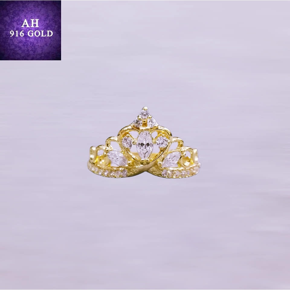 Cincin Tunang Emas 916 Size 16/Merisik/Kahwini/Nikah/Engagement Ring ...