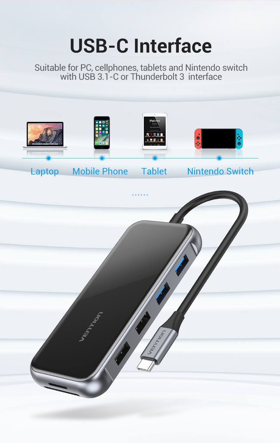 Vention USB C HUB 10 In 1 Mirrored Surface Multi function USB C to 10 ...