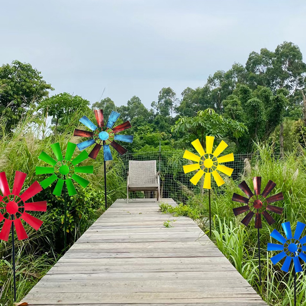 Metal Wind Garden Windmill Outdoor Yard Lawn Pinwheel Decor | Shopee ...