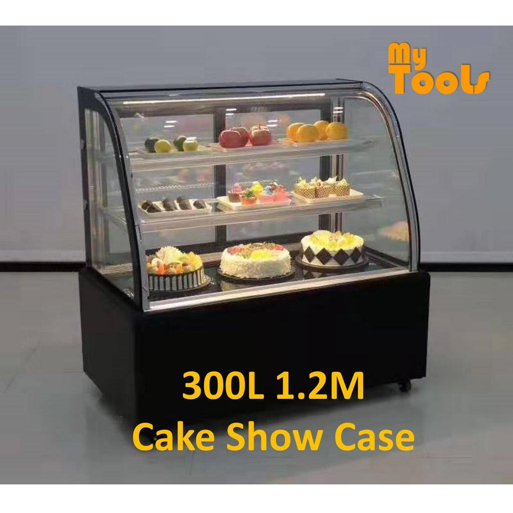 Mytools 300L 1200mm x 660mm x 1200mm Curved Glass Cake Showcase Chiller ...