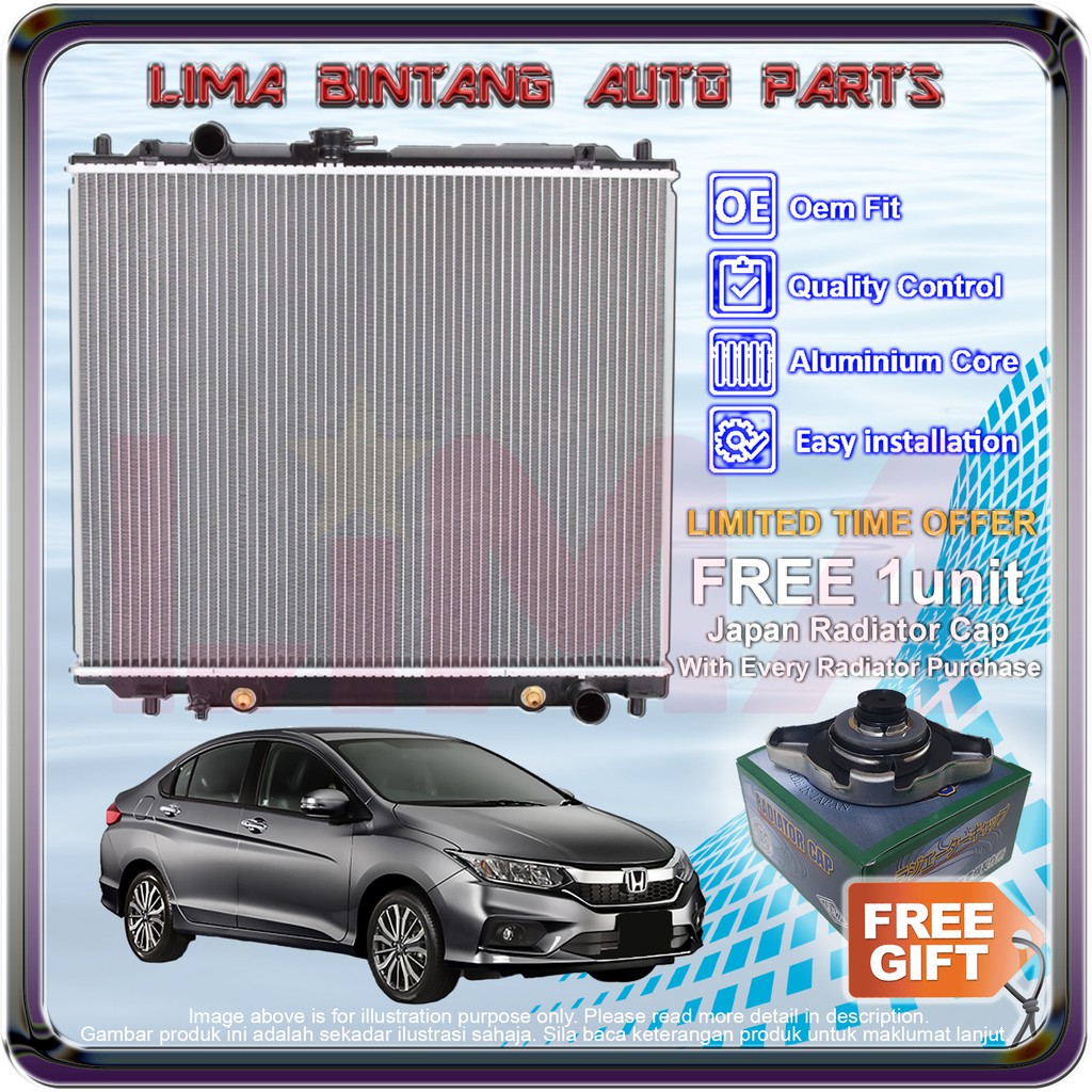 Honda City T9A GM6 Radiator Auto ( Single Layer ) *Free Cap* 2014-2019 ...