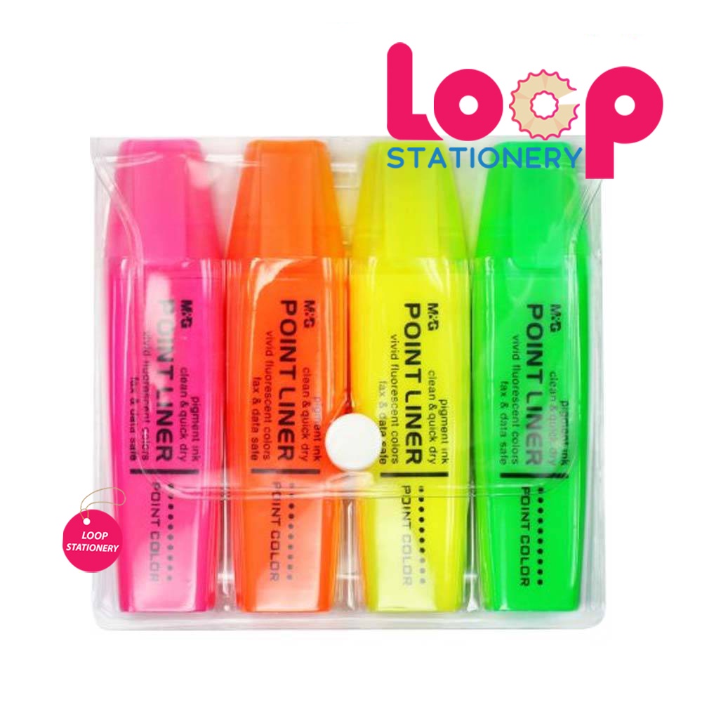 M&G Point Liner Highlighter Pen Neon Colour | Shopee Malaysia