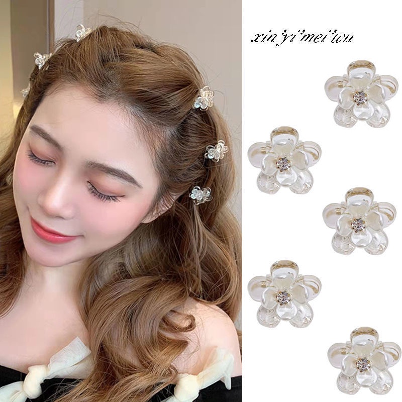 Mini Flash Diamond Flower Small Grab Clip Hairpin Headgear | Shopee ...