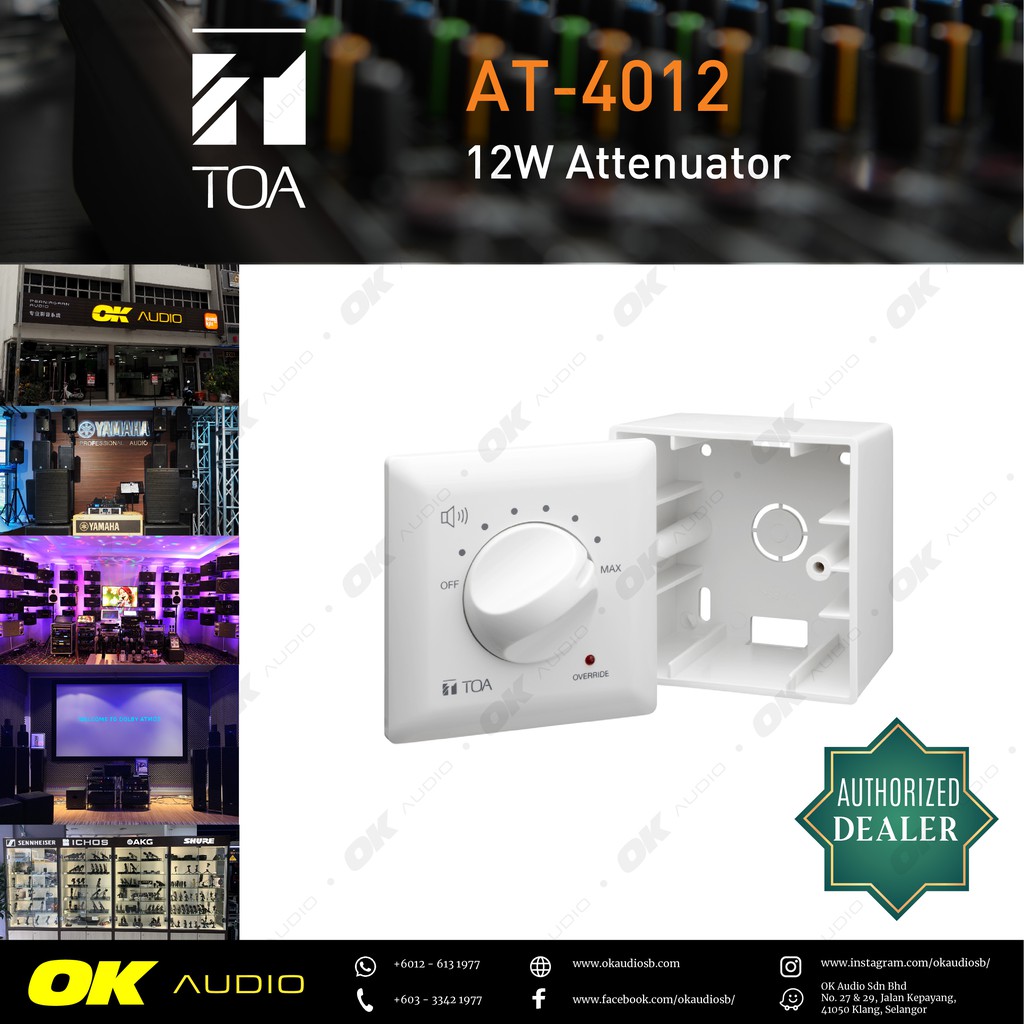 TOA Attenuator Volume Controler (AT-4012 / 4030 / 4060 / 4120 / 4200 ...