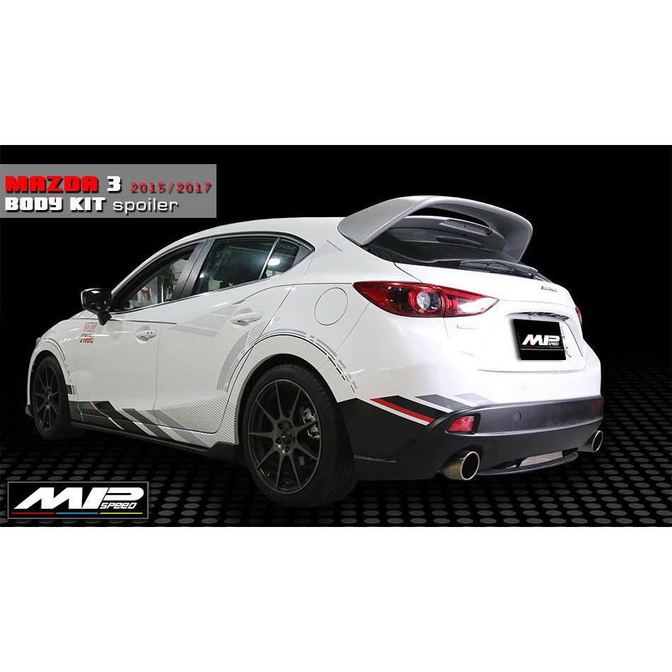 Mazda 3 Hatchback MP style rear boot trunk roof top spoiler lip ...