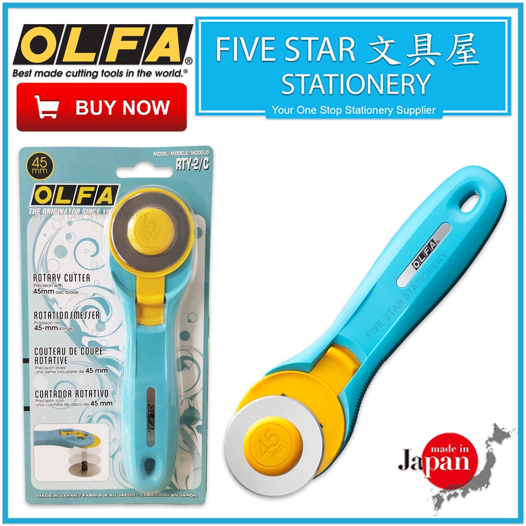 OLFA RTY-2/C 45mm Splash Rotary Cutter Sewing Craft Cutter Stationery Knives Pisau Mata Tajam ...