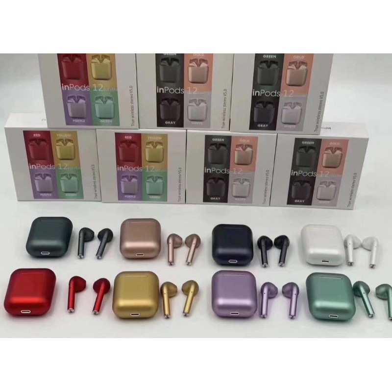 Ex inpods 12 (metal) 5 color(black/grey/red/white/gold) | Shopee Malaysia