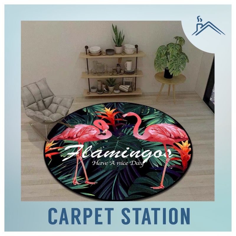 Karpet Velvet Cuite Minnie Mouse Flamingo Design Hiasan Gaming Area Rug ...