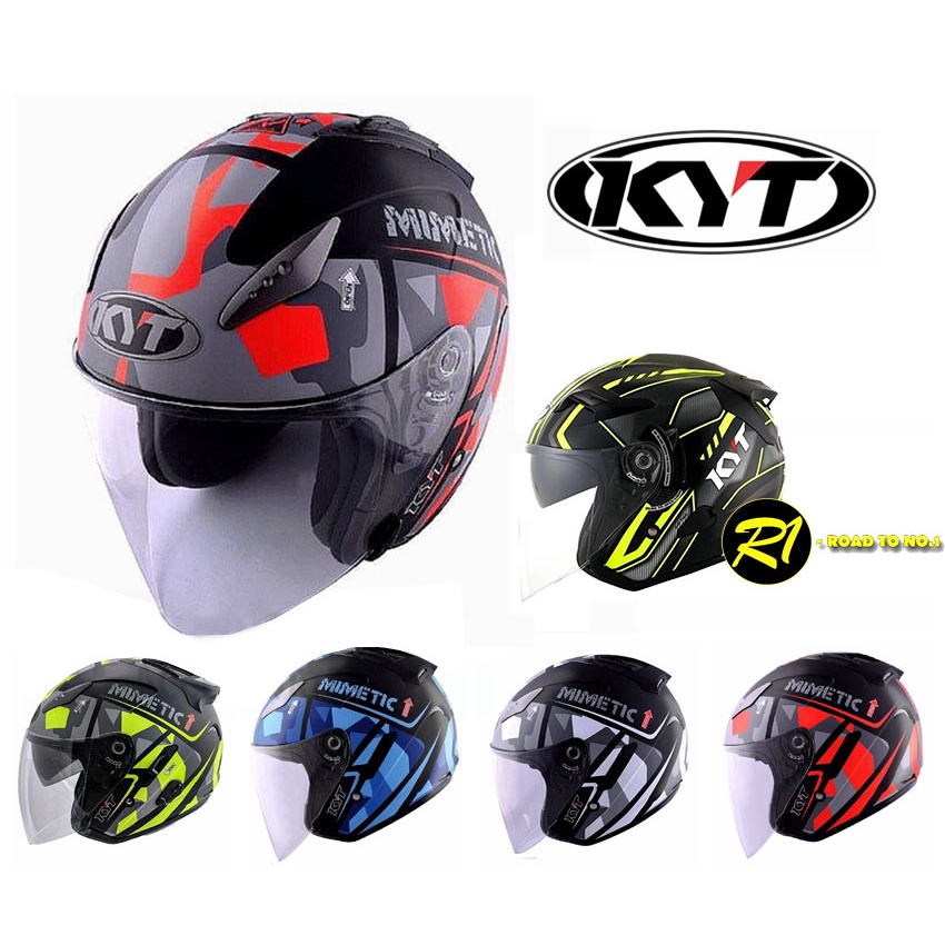 HELMET KYT HELLCAT SINGLE VISOR OPEN FACE HELMET 100% ORIGINAL | Shopee ...