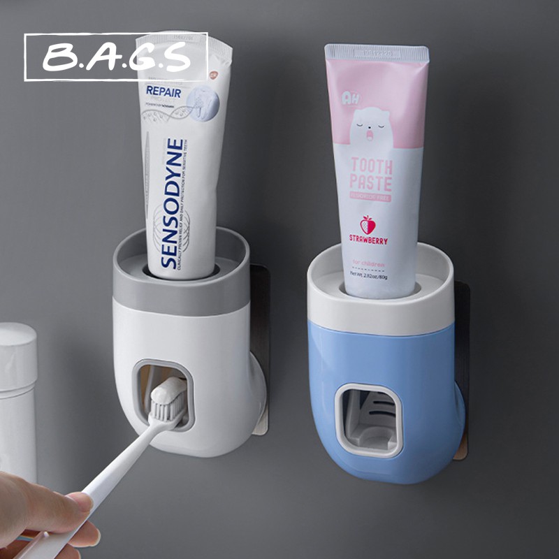 TheBags Wall Mounted Automatic Hygienic Toothpaste Dispenser Squeezing Device Penyimpan Ubat ...