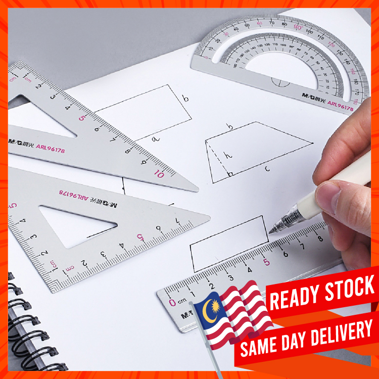 [OVV] M&G 4pcs Set Aluminum Ruler Set Metal Geometry Math Art Drawing ...