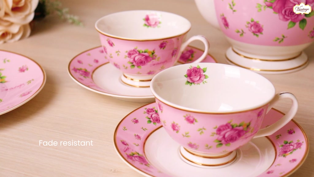 Vantage Siti Pink Queen Elizabeth Tea Set(14pcs) | Shopee Malaysia