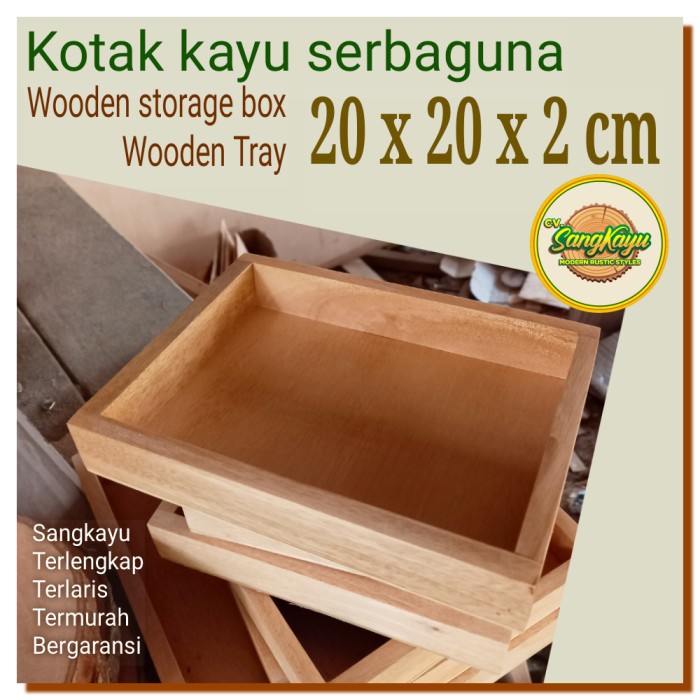 KAYU Sangkayu Wooden Tray 20x20x2 cm Wooden Tray Delivery Box Delivery ...