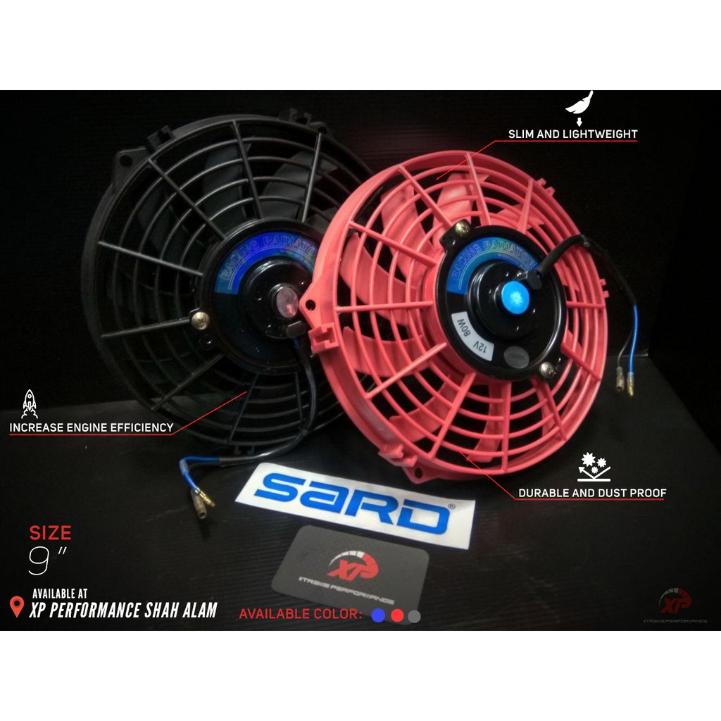 ORIGINAL READY STOCK SARD Racing Cooling Radiator Fan 9 Inch 12000 RPM ...