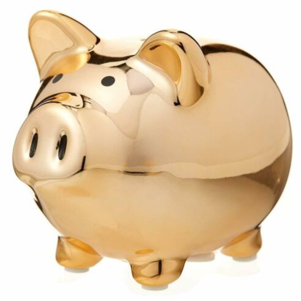 Smiggle Limited Edition ceramic moneybox piggy bank gold Golden Piggie ...